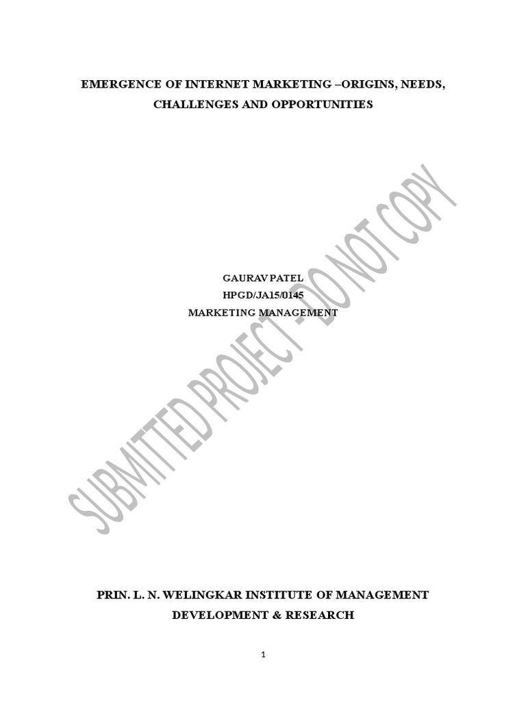 Welingkar Sample Final Semester Project | Download Free PDF | Digital ...