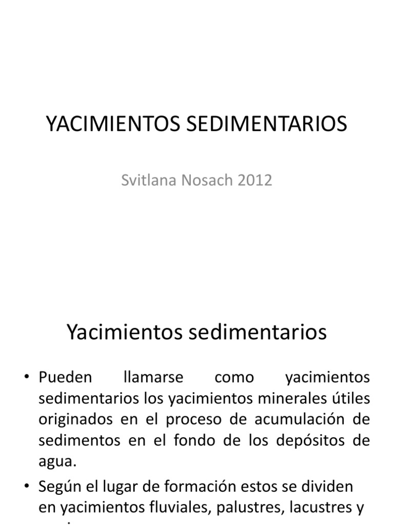 Yacimientos Sedimentarios | PDF