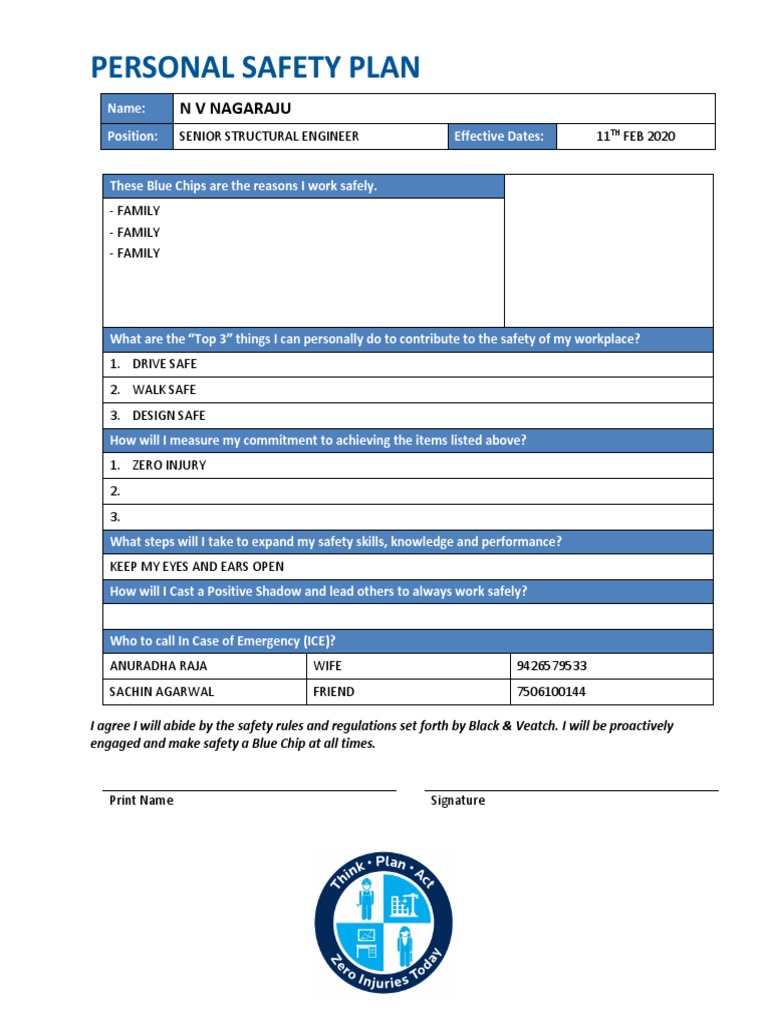 PSP-Personal Safety Plan | PDF