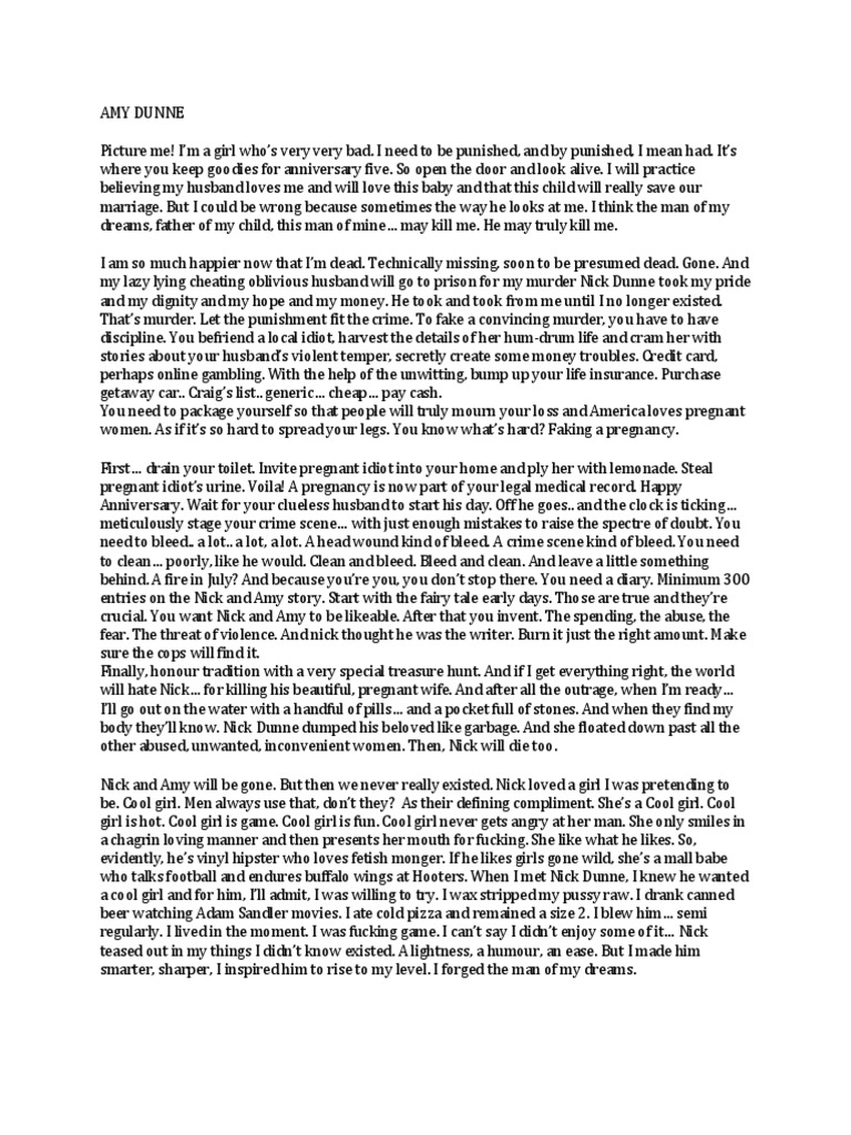 Gone Girl Monologue Amy PDF | PDF