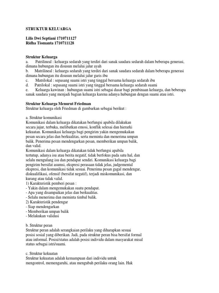 Struktur Keluarga Pdf Sains And Matematika 