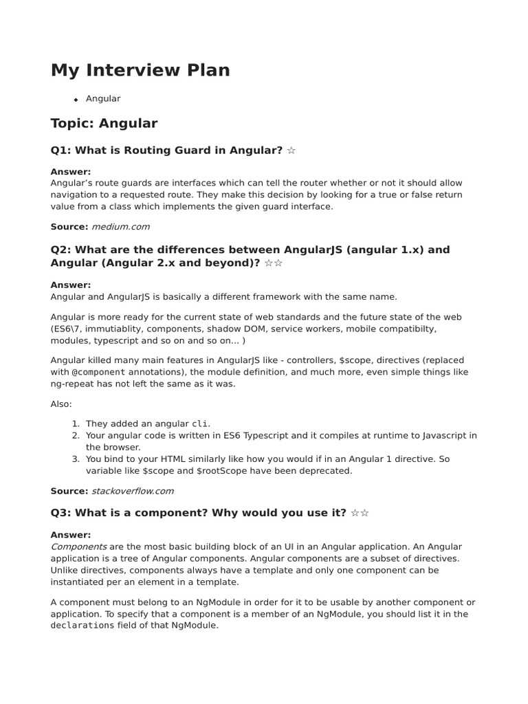 FullStack Cafe Interview Plan | PDF | Angular Js | Information Technology Management