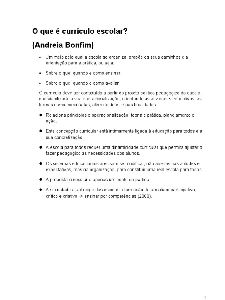 O que é currículo escolar | Pedagogia | Aprendizado
