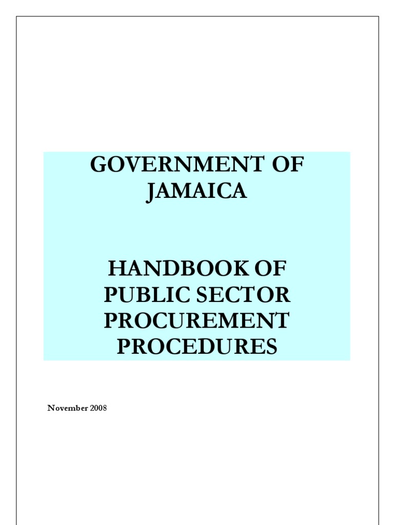 Table of Contents for Jamaica's Public Sector Procurement Procedures ...