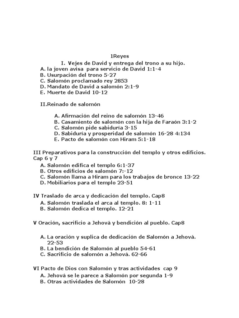 Bosquejo de Primera de Reyes | PDF | Solomons | Elijah