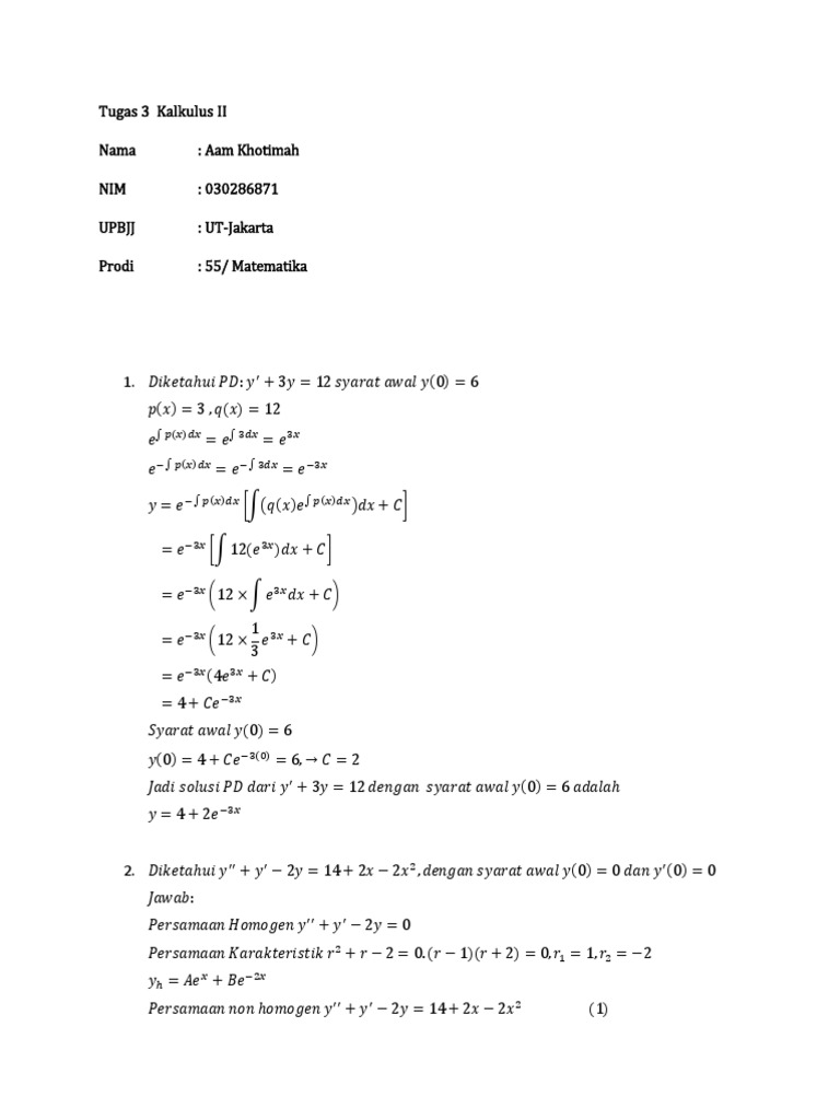 Tugas 3 Kalkulus II | PDF