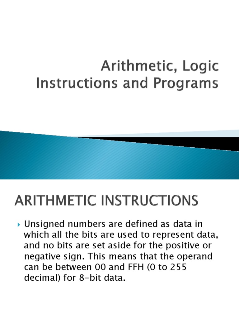 CH 6 - Arithmetic, Logic Instructions and Programs | PDF | Binary Coded Decimal | Central ...