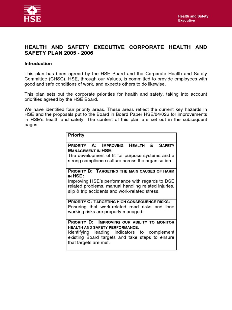 HSC Plan | PDF | Occupational Safety And Health | Safety