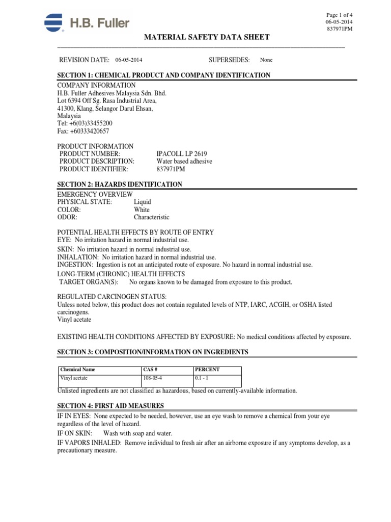 Ipacoll LP 2619 MSDS | Download Free PDF | Hazardous Waste | Firefighting