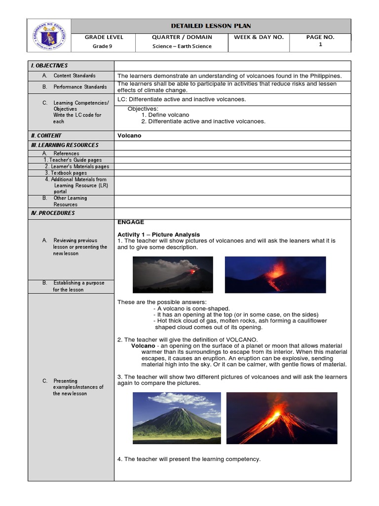 5 Es | PDF | Volcano | Behavior Modification