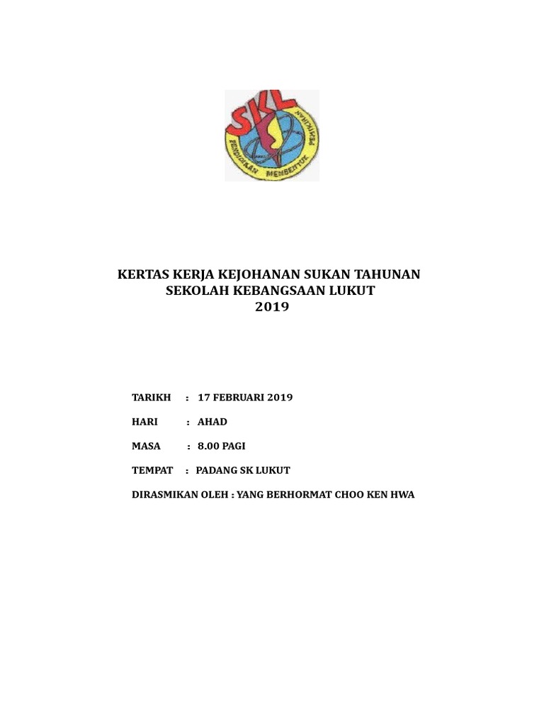 Buku Program Kejohanan Sukan Tahunan Sekolah 2019 - nerveploaty