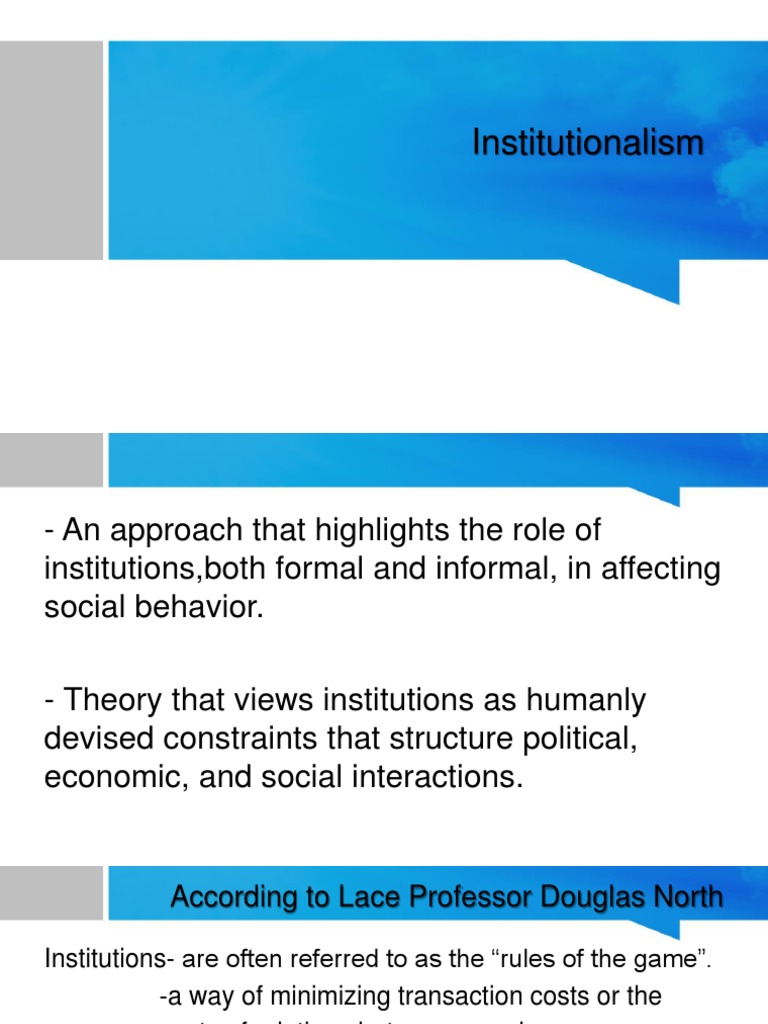Institutionalism | PDF | Institution | Value (Ethics)