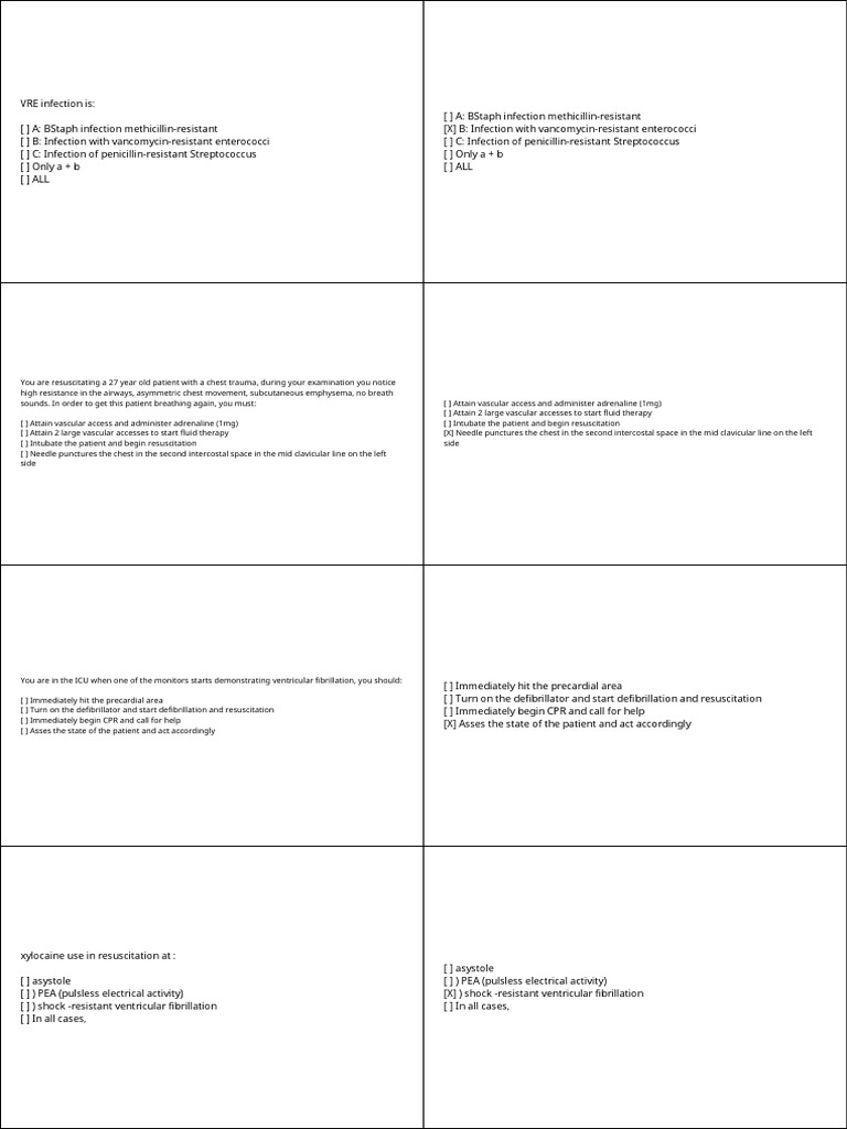 Medical Emergency and Anesthesia Quiz | PDF | Vein | Anesthesia