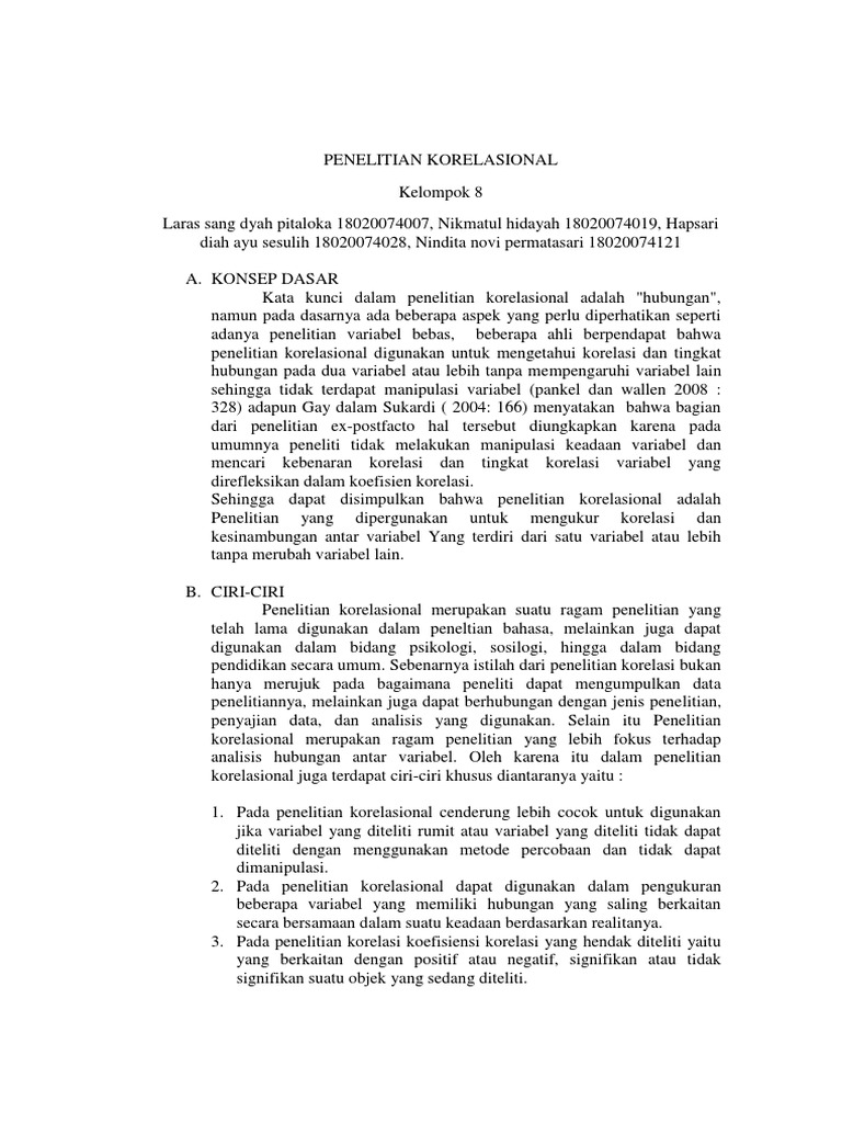 Penelitian Korelasional | PDF