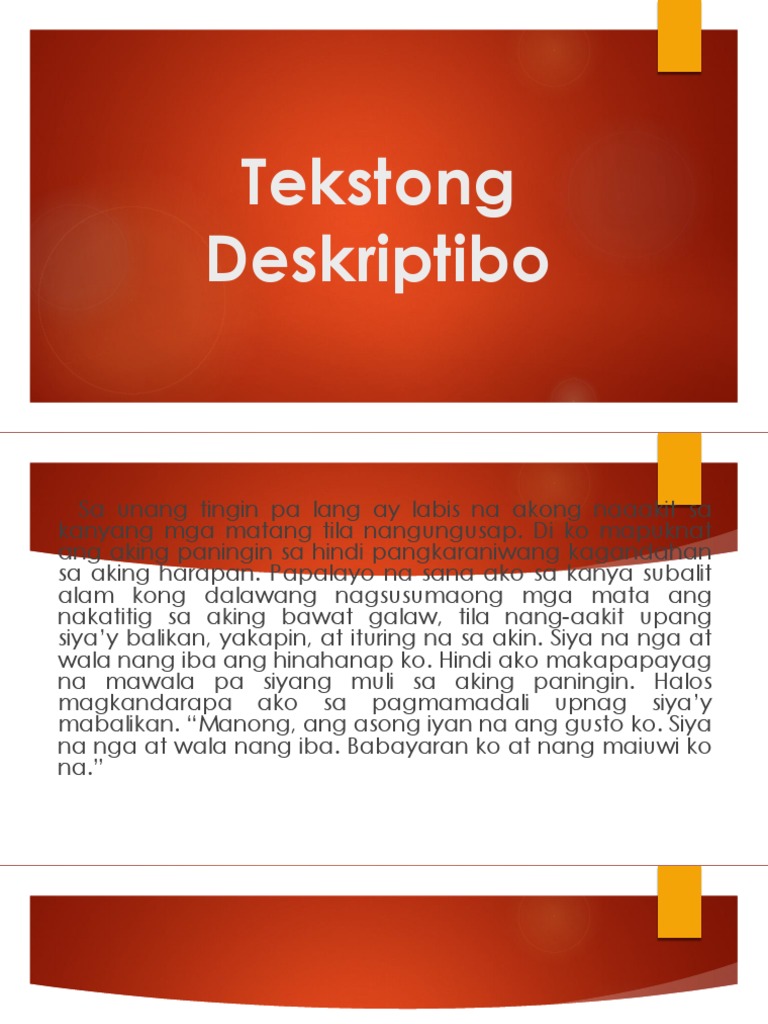 Tekstong Deskriptibo | PDF