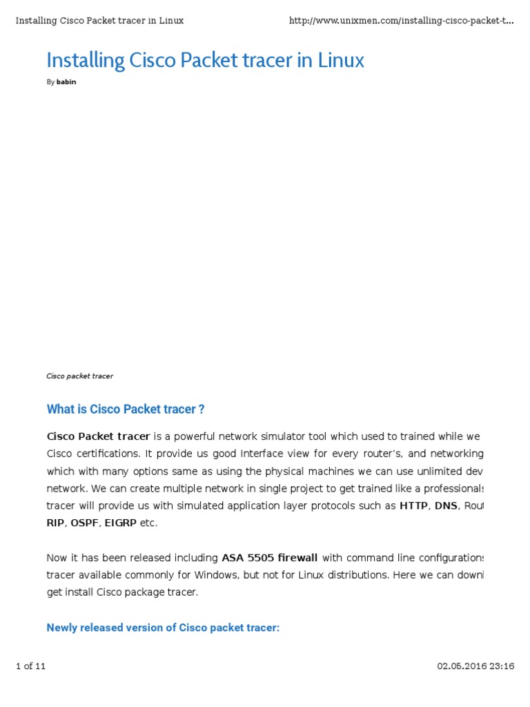 Installing Cisco Packet Tracer in Linux | PDF | Java (Programming ...