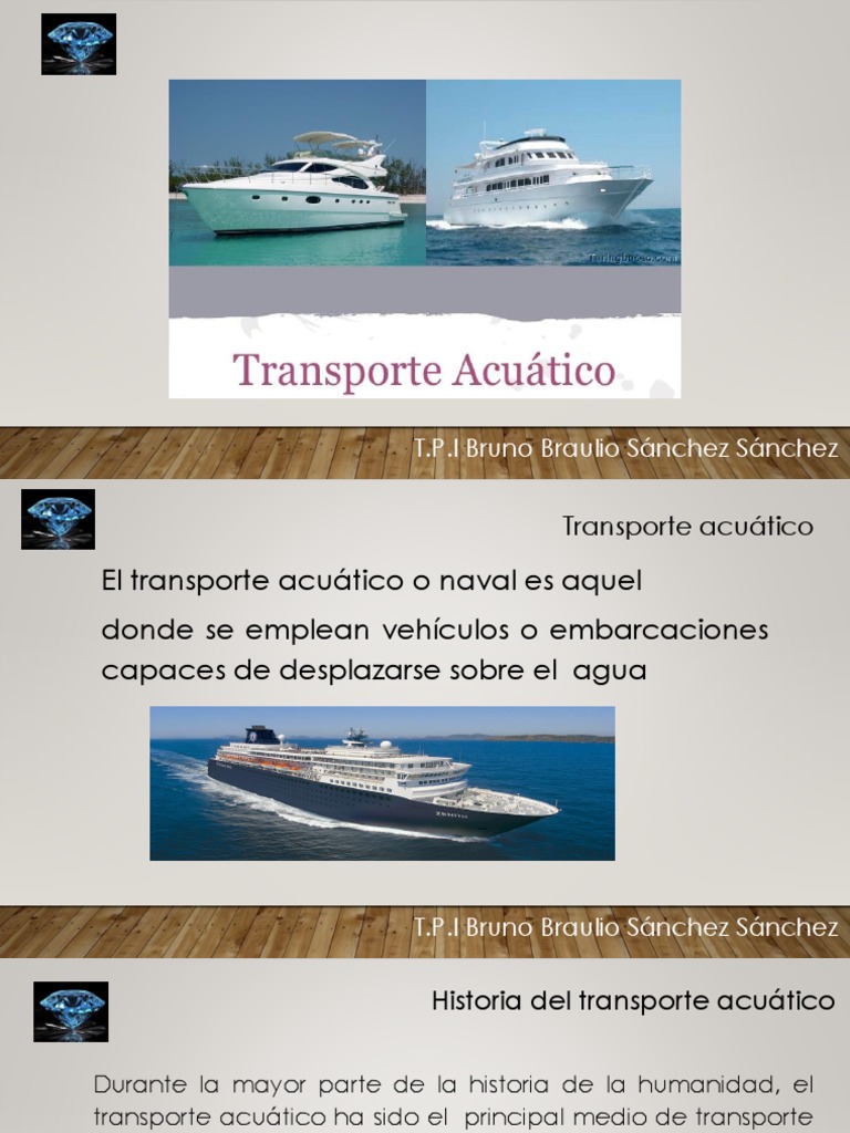 Historia y Tipos de Transporte Acuático | PDF | Transportar | Crucero