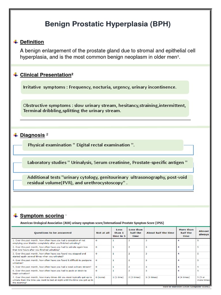 Benign Prostatic Hyperplasia (BPH) PDF | PDF | Diseases And Disorders ...