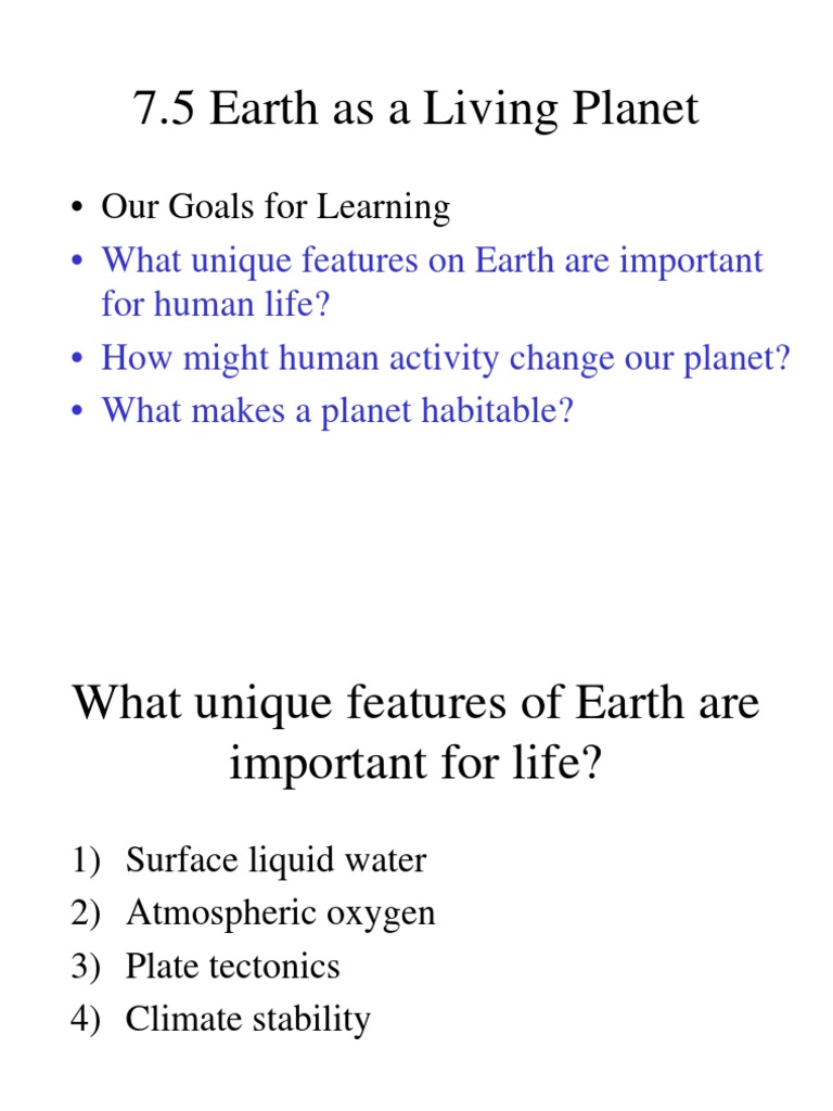 Characteristics of Earth That Makes It Habitable | PDF | Atmosphere ...