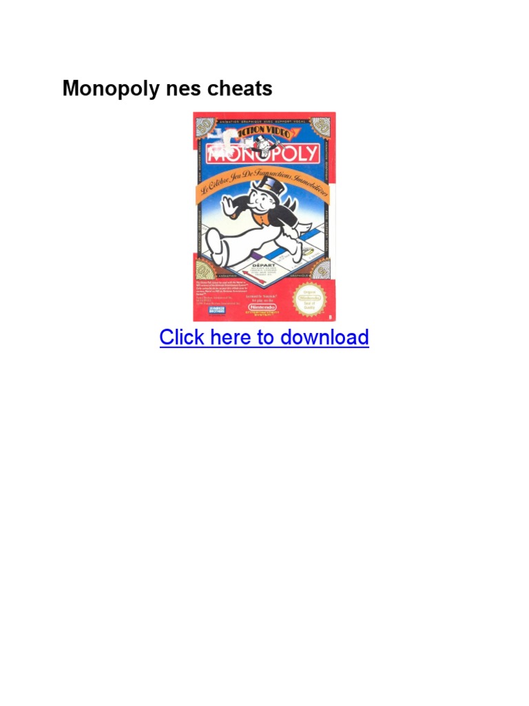Monopoly Nes Cheats | PDF | Cheating In Video Games | Video Games