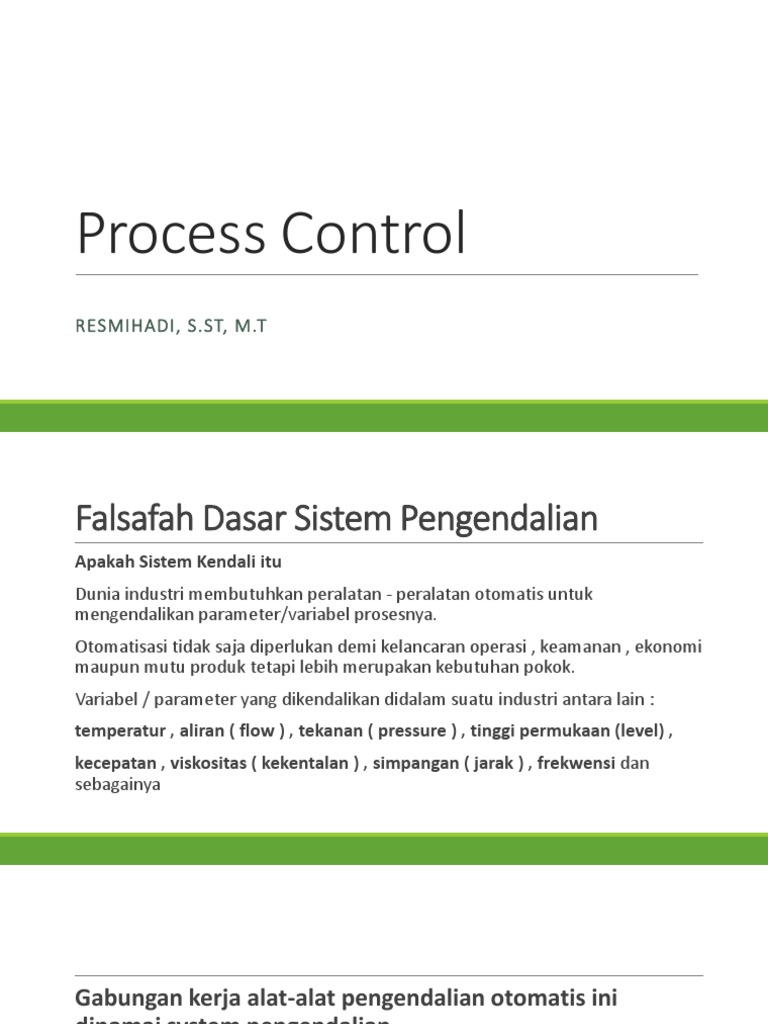 Process Control Pengendalian Instrumentasi | PDF