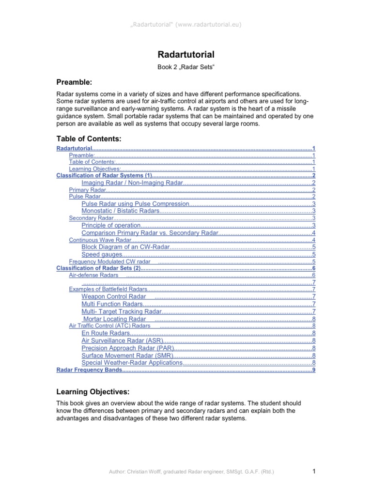 Radar Tutorial Overview | PDF