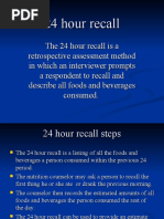 24-Hour Recall Form | PDF | Self-Improvement | Wellness