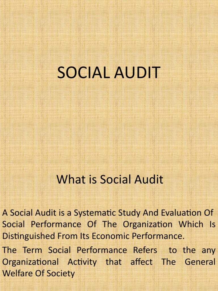 Social Audit | PDF | Evaluation | Economies