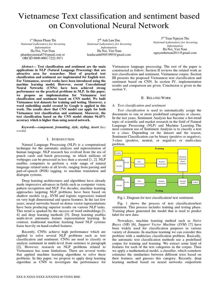 11 Vietnamese Text Classification And Sentiment Based Pdf Deep