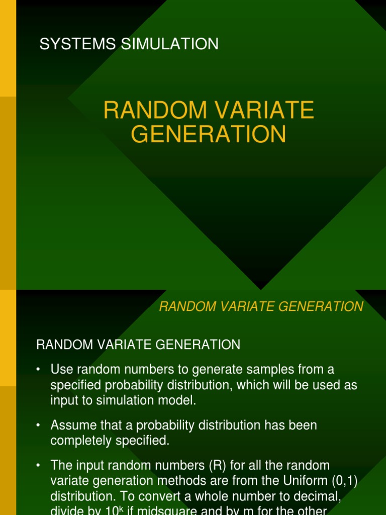 Random Variate Generation-1 | PDF | Probability Distribution | Normal Distribution