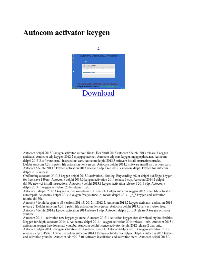 Auto Com Activator Key Gen | PDF | Computing | Software