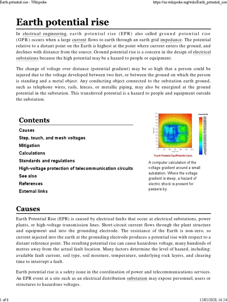 Earth Potential Rise | PDF | Electricity | Physics