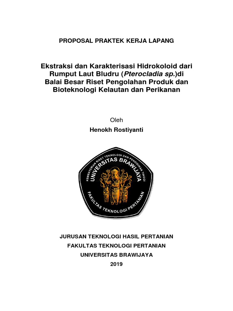 Proposal Hidrokoloid Rumput Laut Bludru | PDF