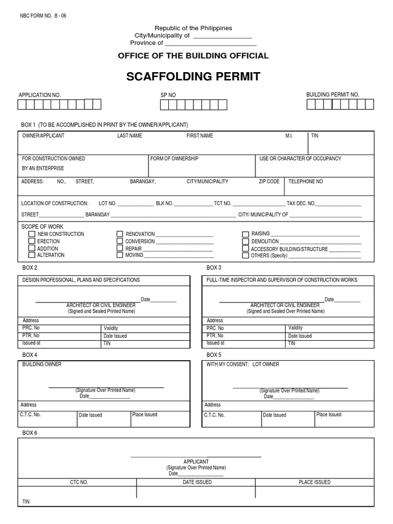 Application Form Scaffolding Permit | PDF | Government Information | Government