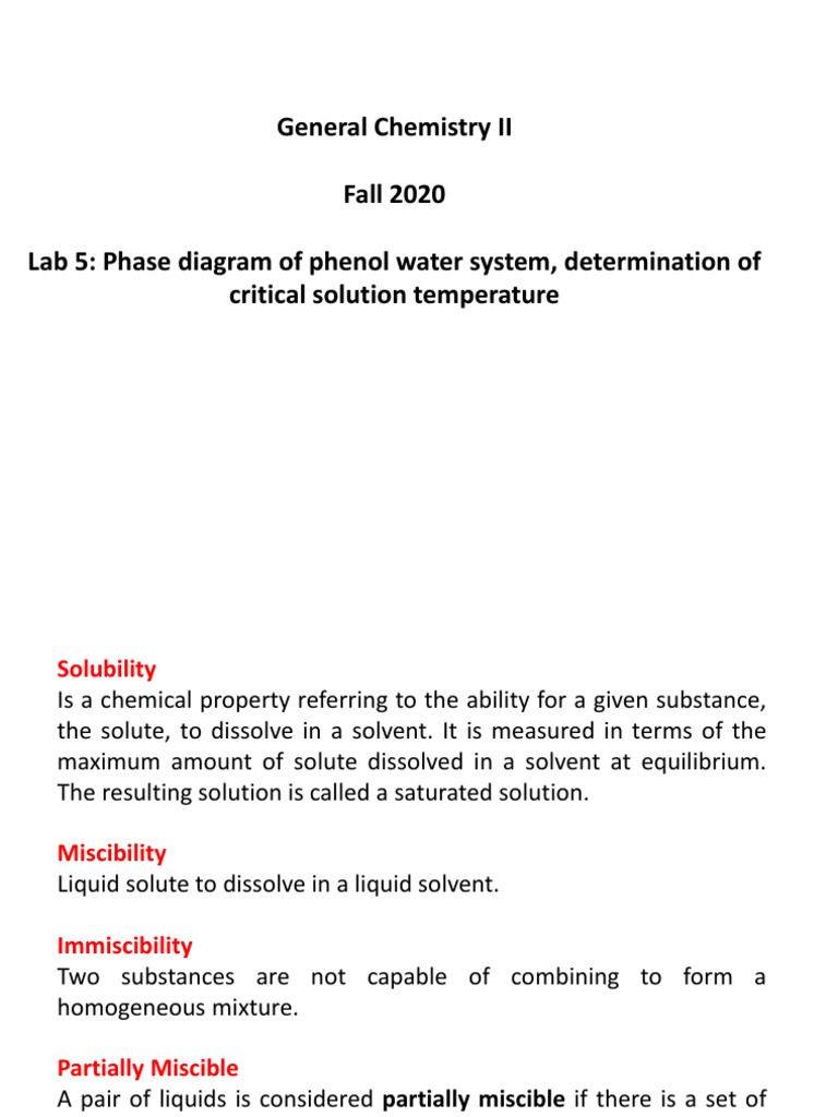 Lab 5 Phenol-Water System | PDF | Solution | Solubility