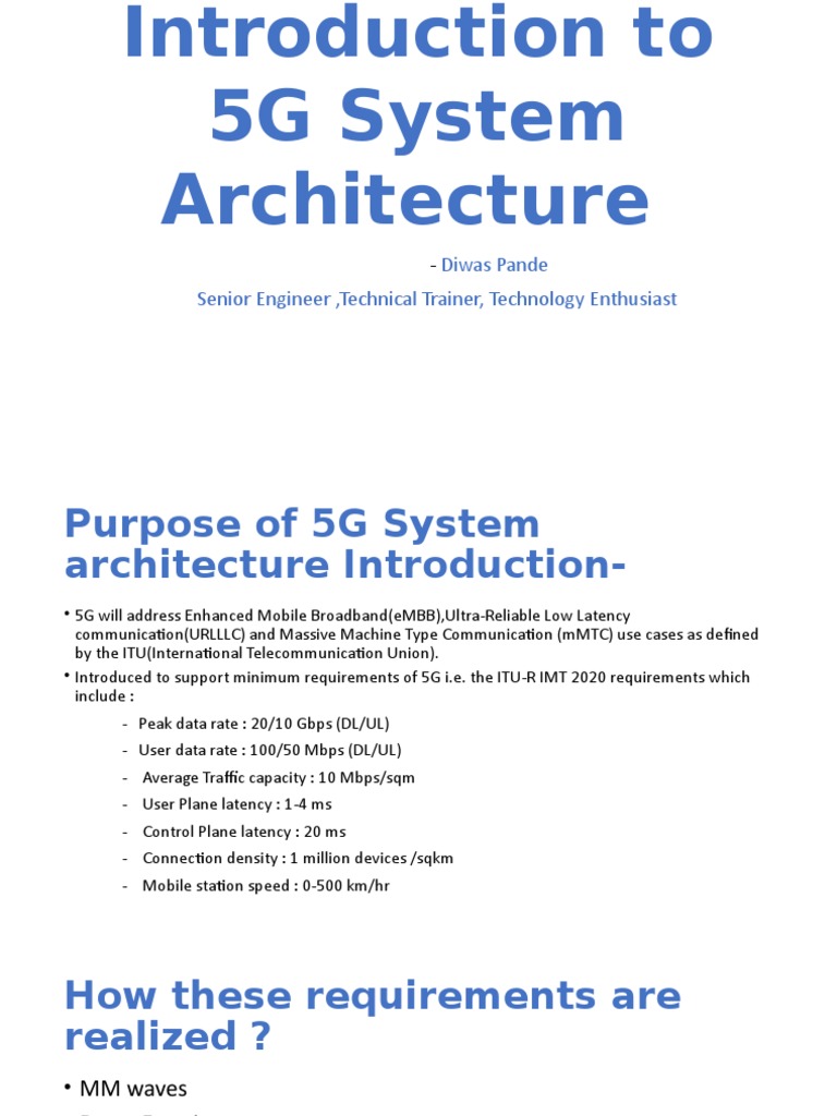 Introduction To 5G System Architecture | PDF | Telecommunications ...