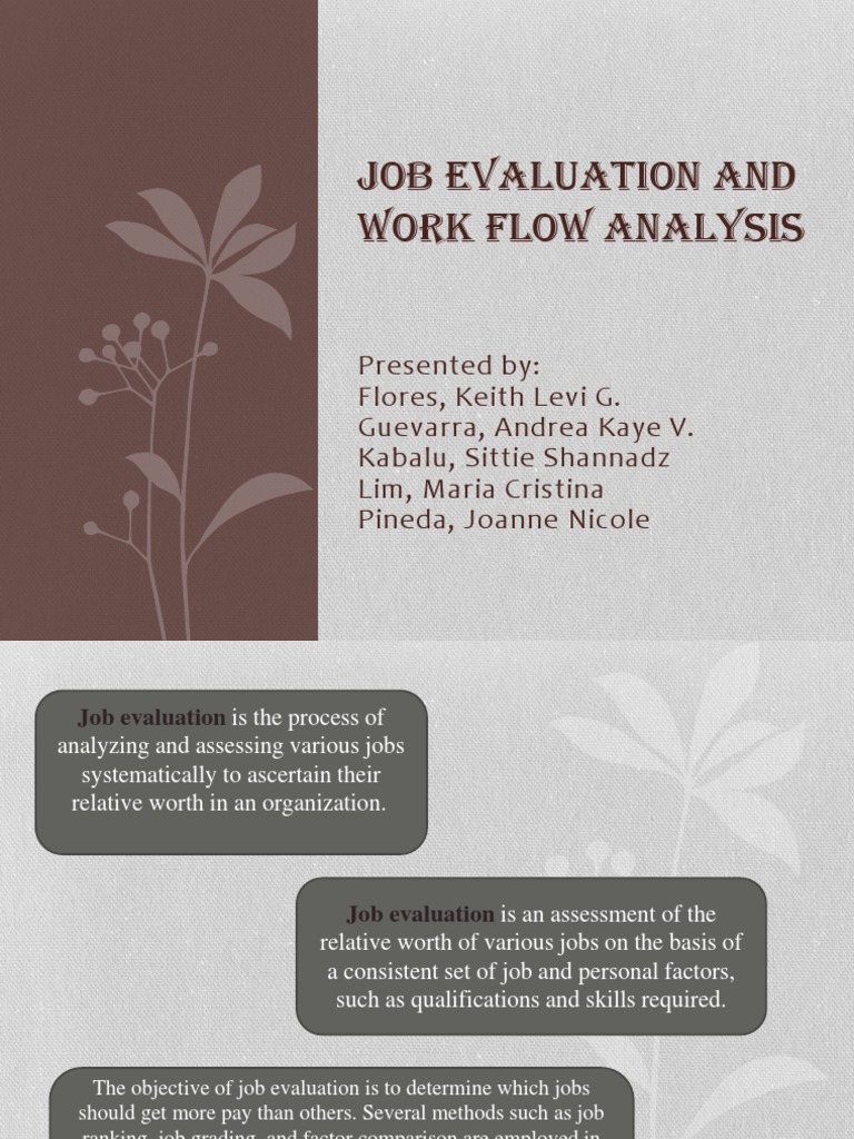 Groupp 6 - Job Evaluation and Work Flow Analysis KK | PDF | Workflow ...