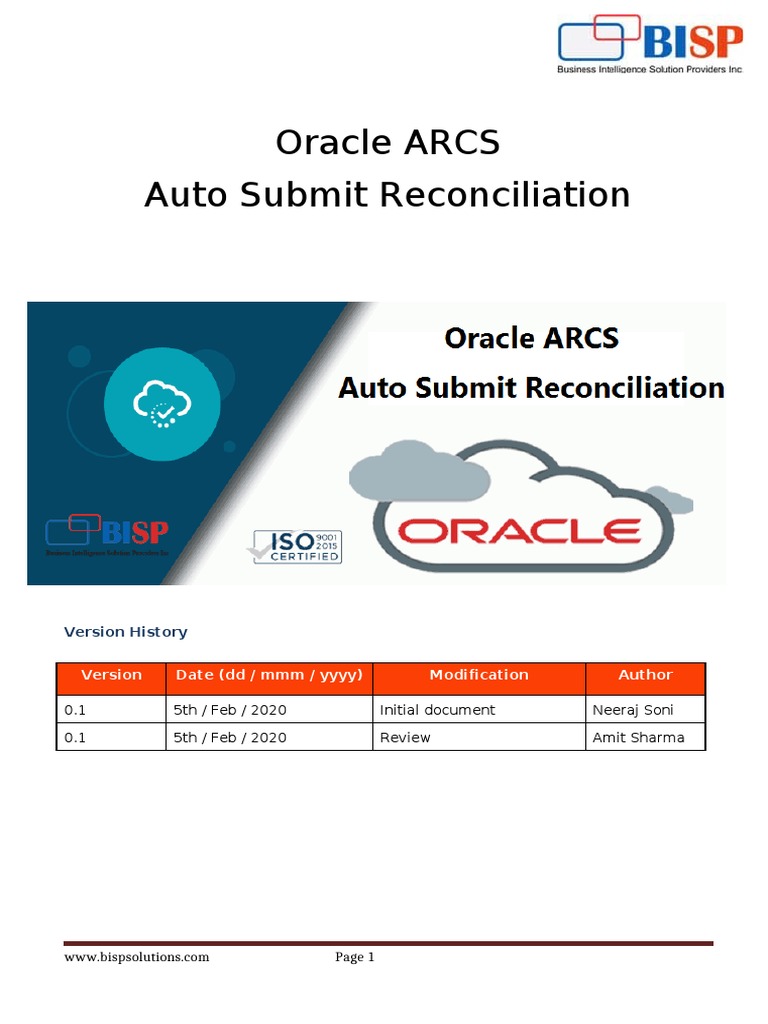 Oracle ARCS Auto Submit Guide | PDF | Software | Areas Of Computer Science