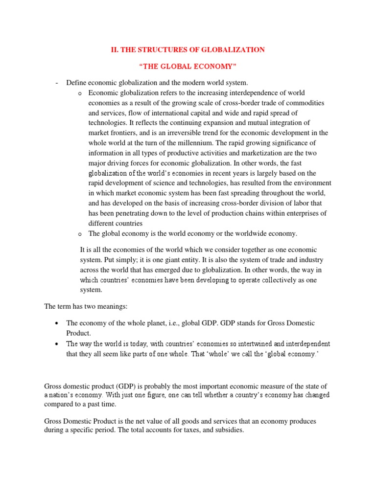 Group 1 The Structures of Globalization Economics Docu | PDF | Business