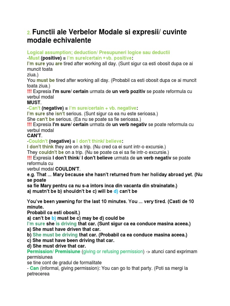 Verbe Modale | PDF | Grammatical Conjugation | Semantics