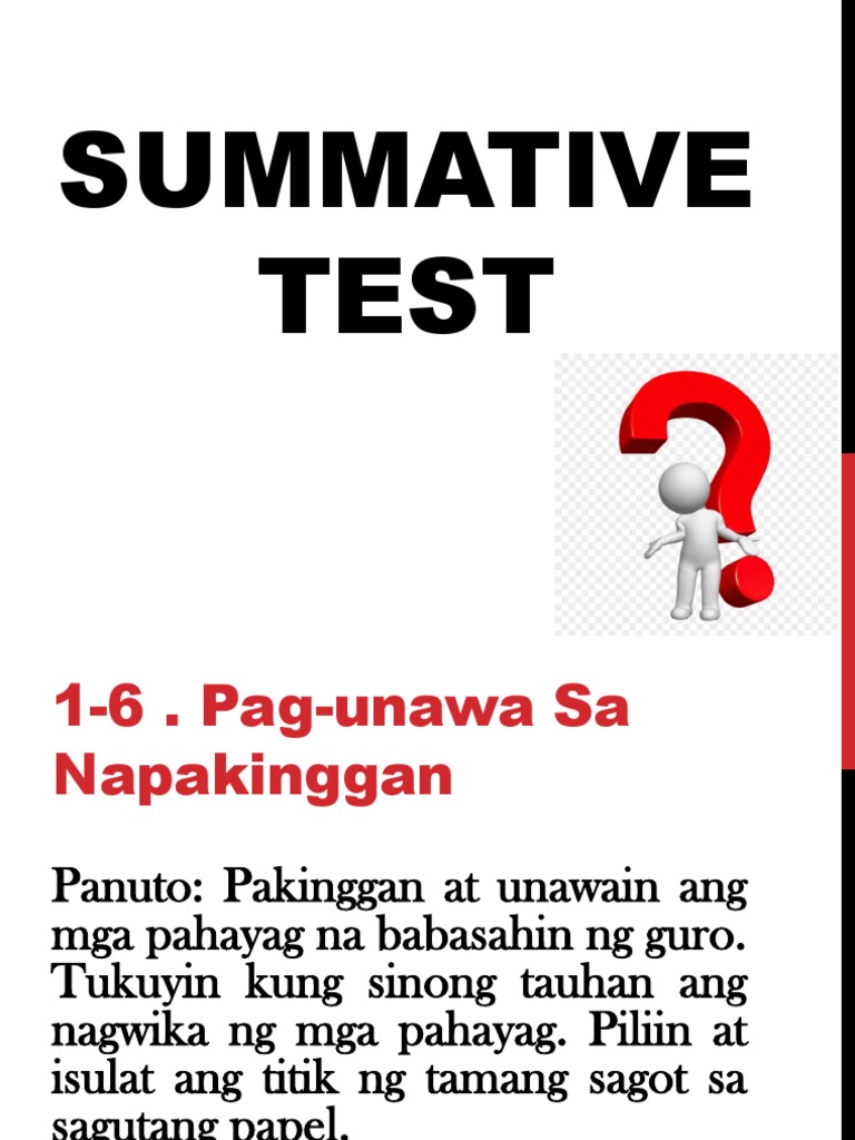 Summative Test FILIPINO 9 | PDF