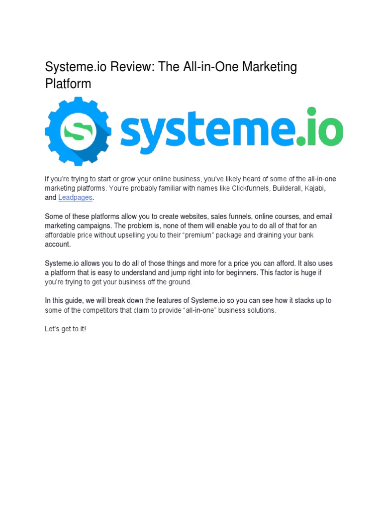Systeme - Io Review | PDF | Affiliate Marketing | E Commerce