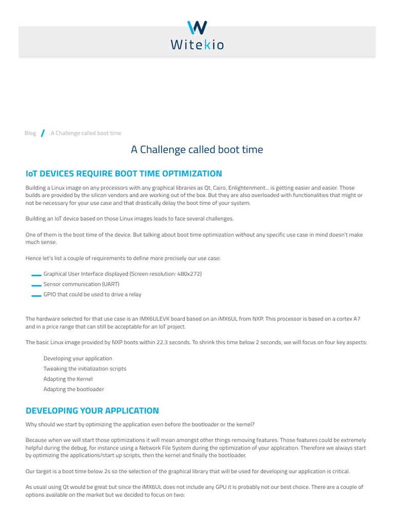 Optimize IoT Device Boot Time | PDF | Booting | Linux