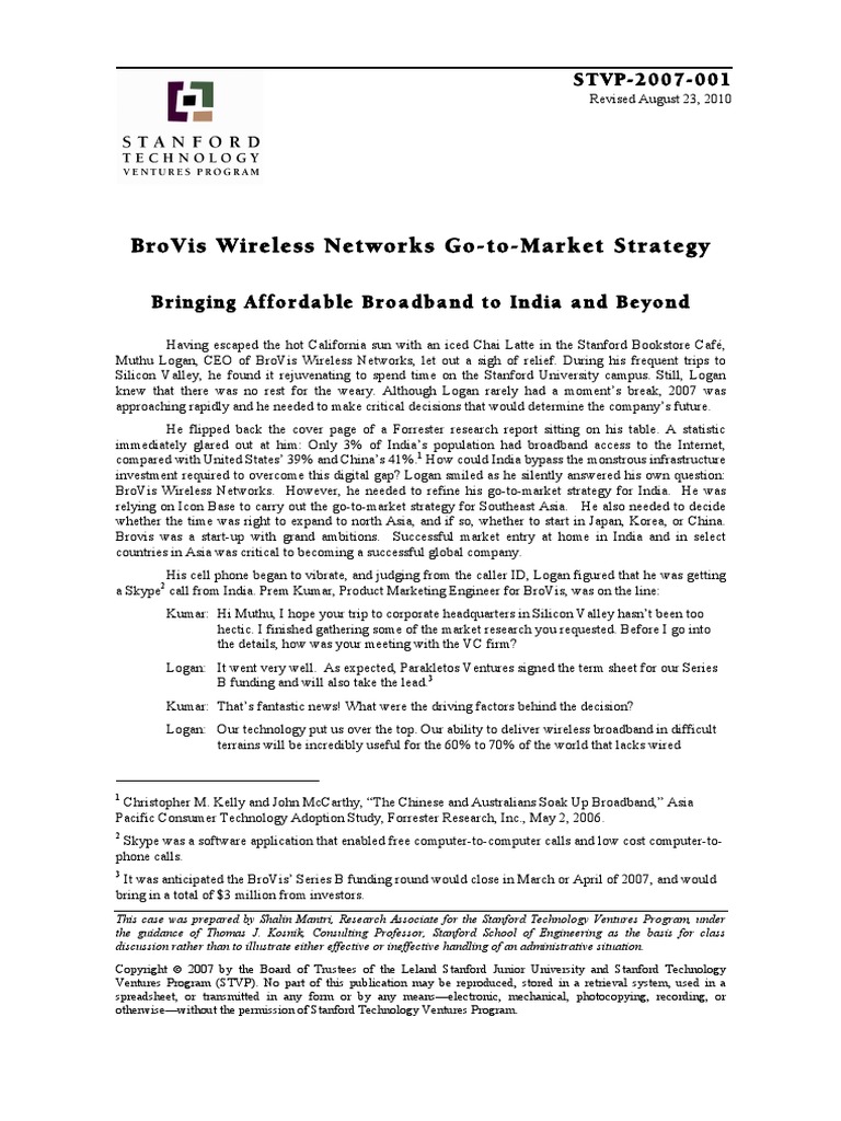 Stanford Case Study | PDF | Internet Access | Wi Fi
