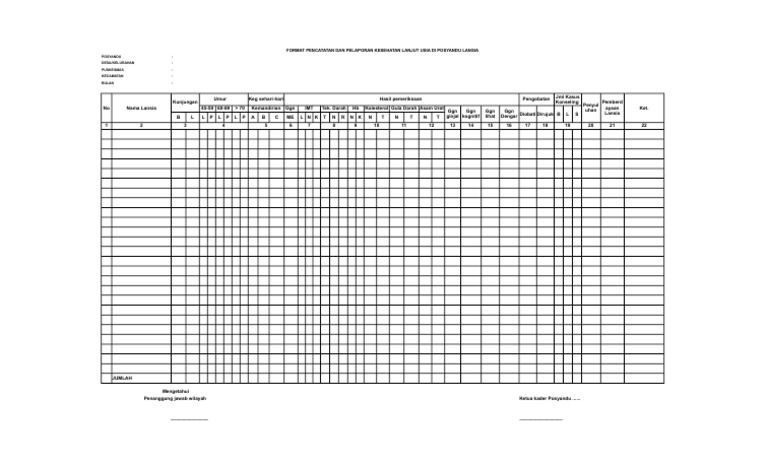 Form Posyandu Lansia | PDF