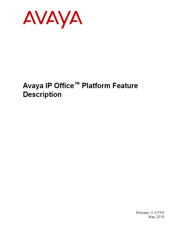 Avaya IP Office Platform Feature Description - En-Us | PDF | Telephony ...