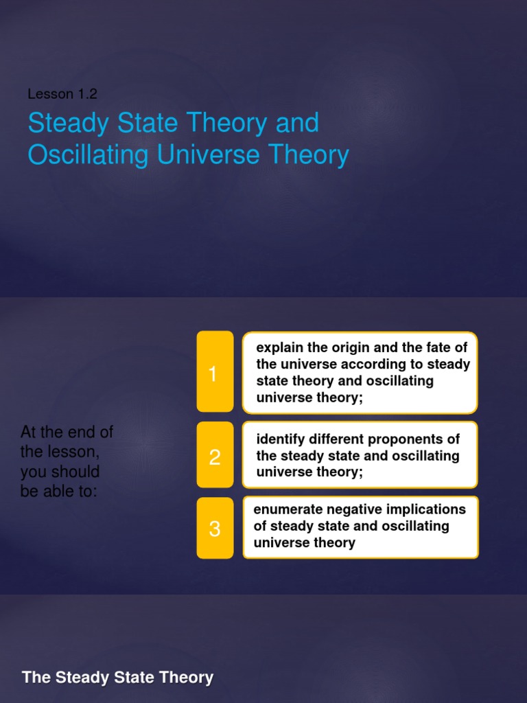 Earth and Life Science SHS 1.2 Steady State Theory and Oscillating ...