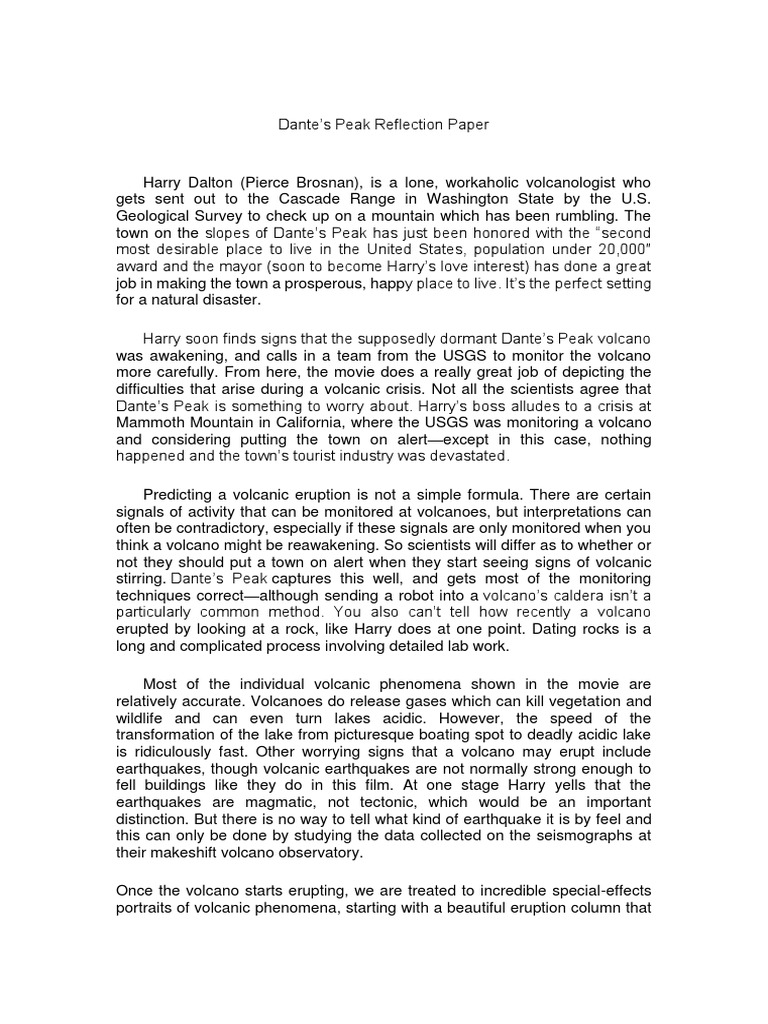 Dantes Peak | PDF | Volcano | Types Of Volcanic Eruptions