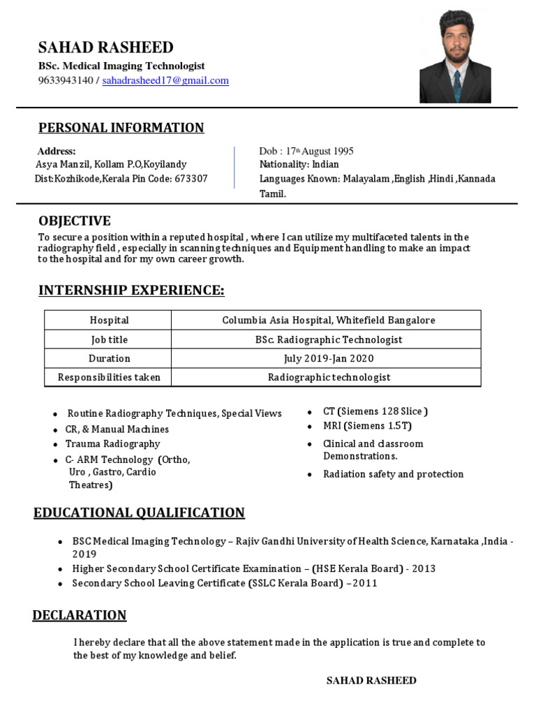 Sahad Rasheed CV PDF | PDF