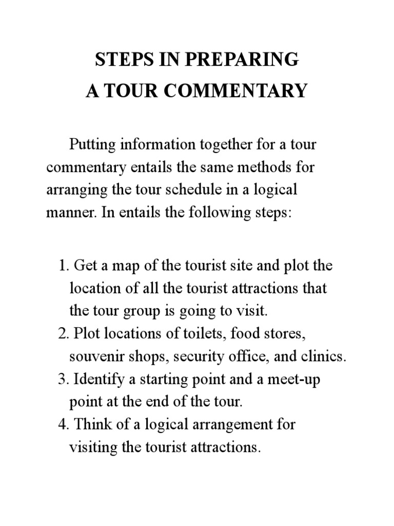 Tour Commentary Prep Guide | PDF